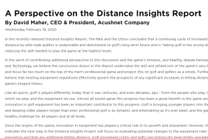 Titleist CEO, David Maher, Responds to the Distance Insights Report ...